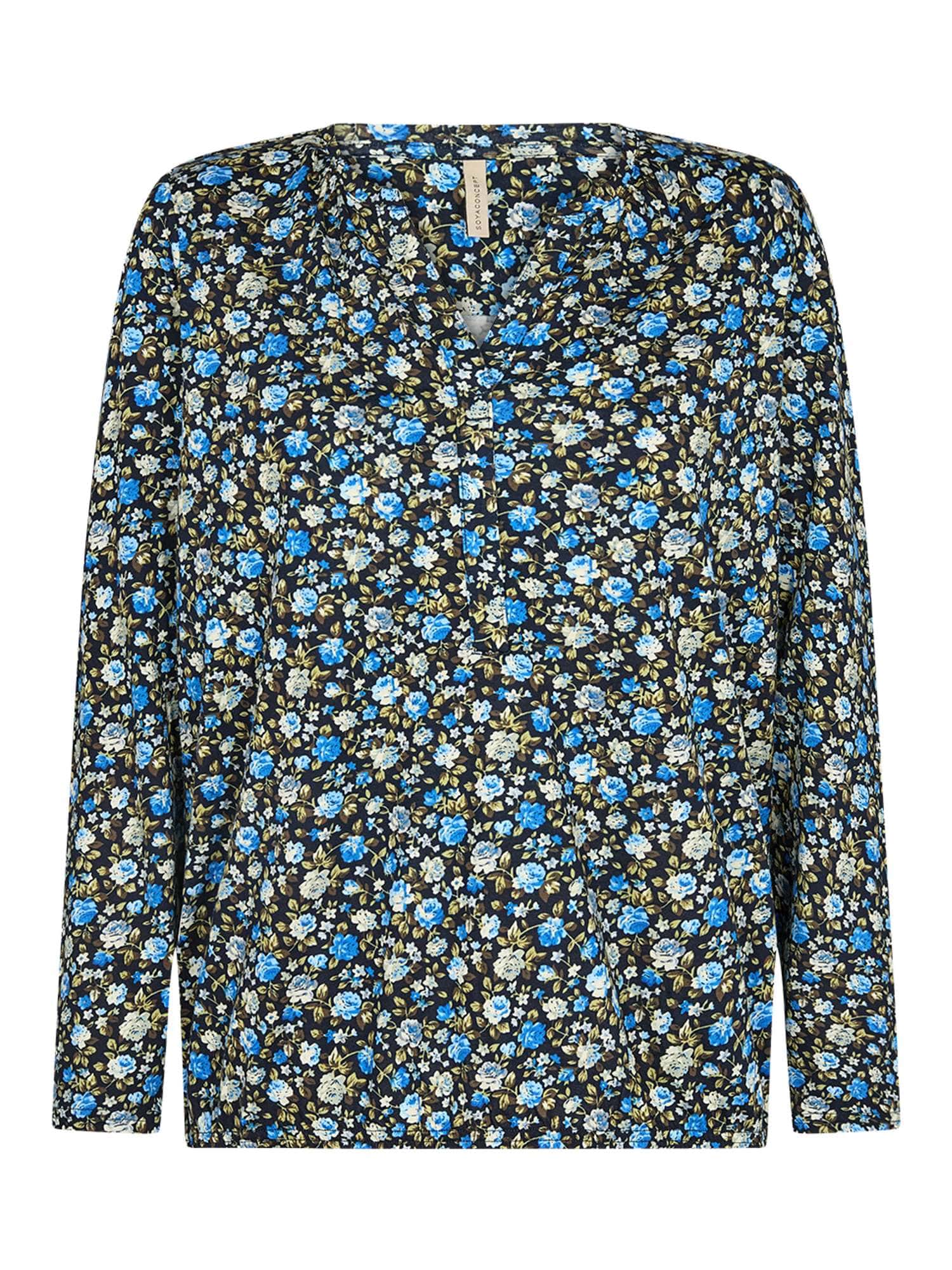 Soyaconcept SC-FELICITY AOP 402 Bluse Bright Blue Combi - Tøjkurven.dk